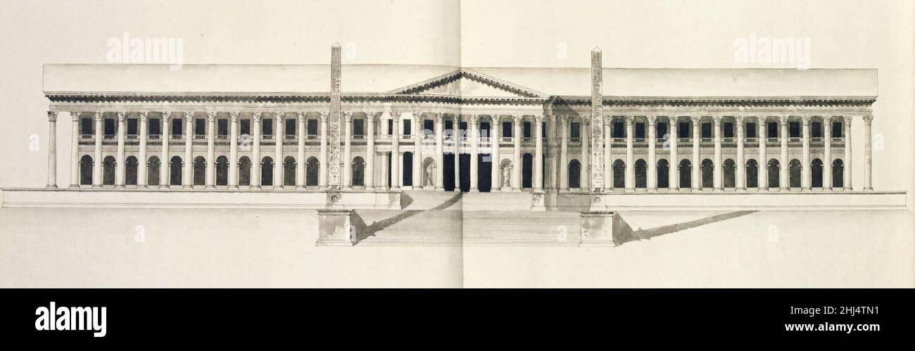 Stora Haga slott ritning 1790a Stock Photo - Alamy