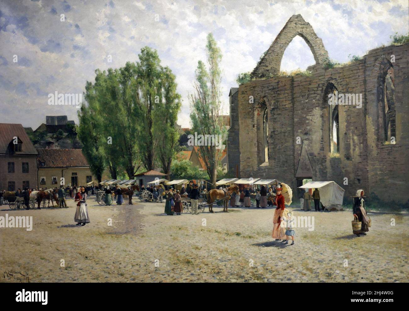 Stora Torget i Visby av Johan Ericson 1887 Stock Photo - Alamy