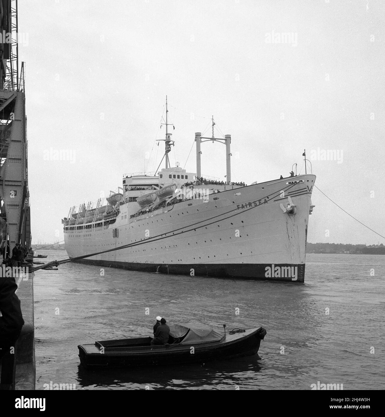 The passenger ship Fair Sea of the famous Sitmar line, the first non ...