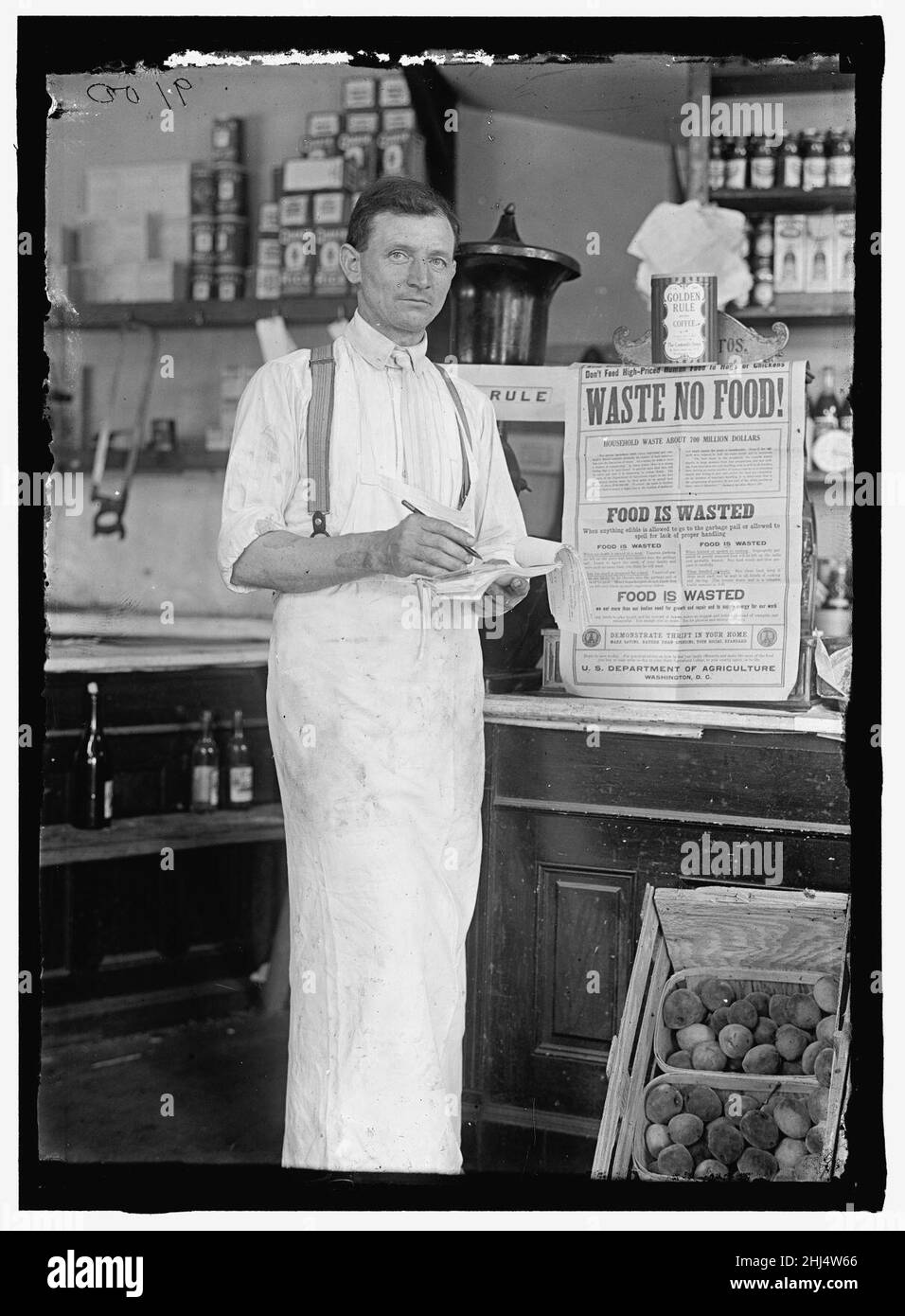 STORE INTERIOR.'WASTE NO FOOD' Stock Photo - Alamy