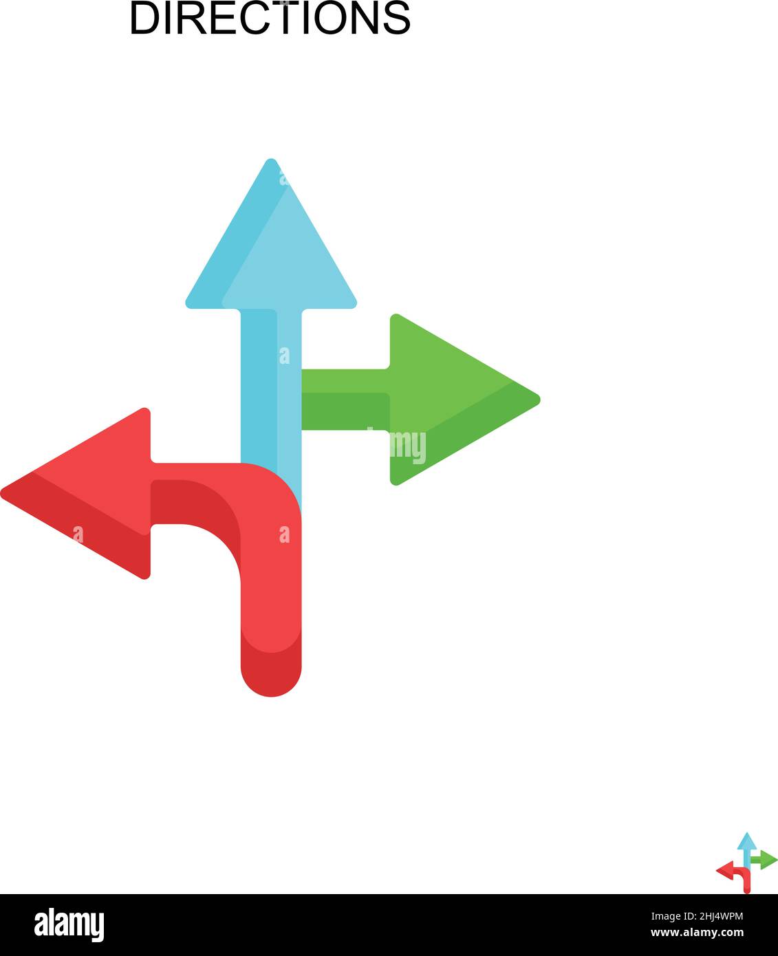 Directions Simple vector icon. Illustration symbol design template for ...