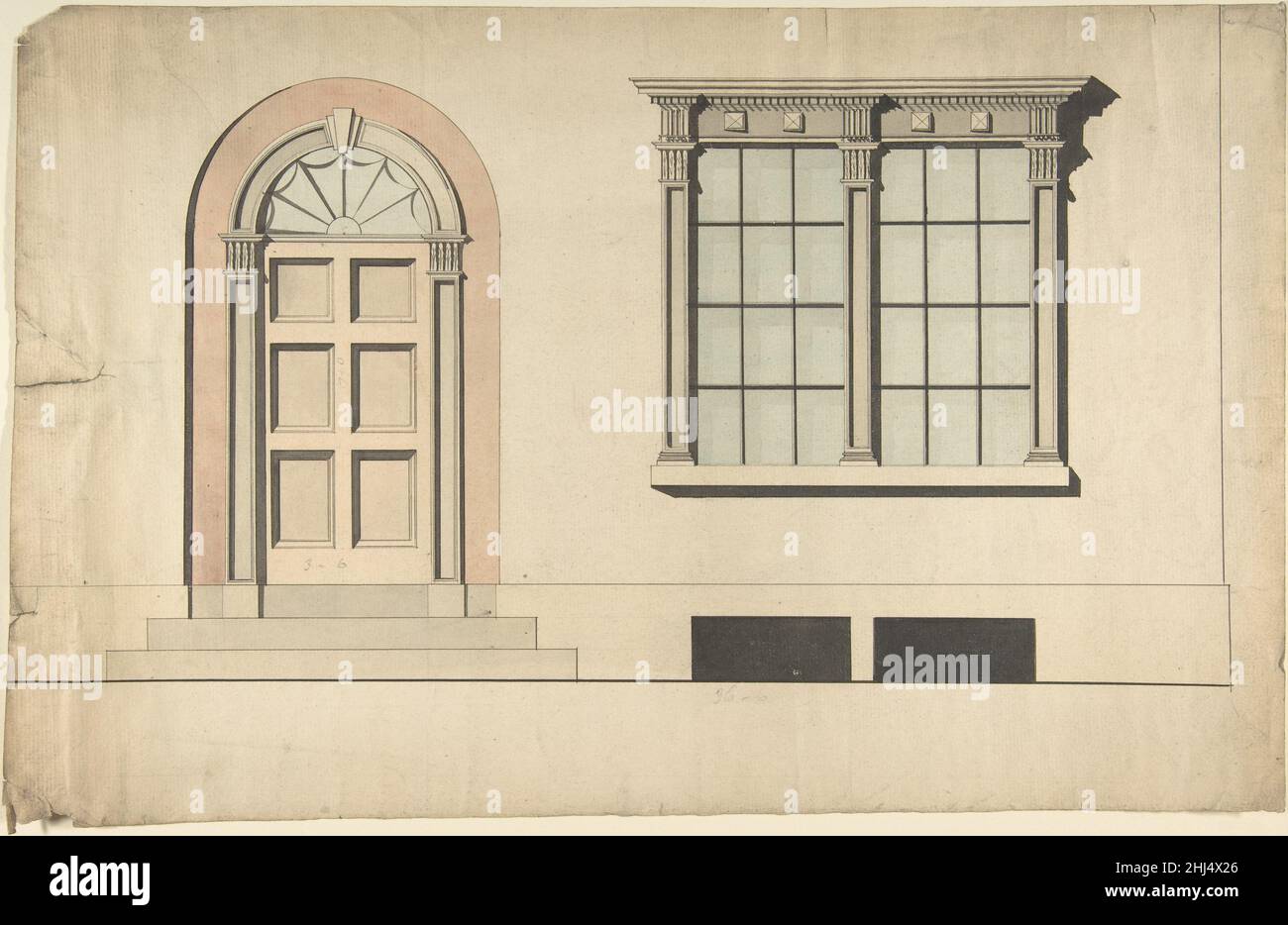 Design for an Exterior Doorway and Window first half 19th century ...