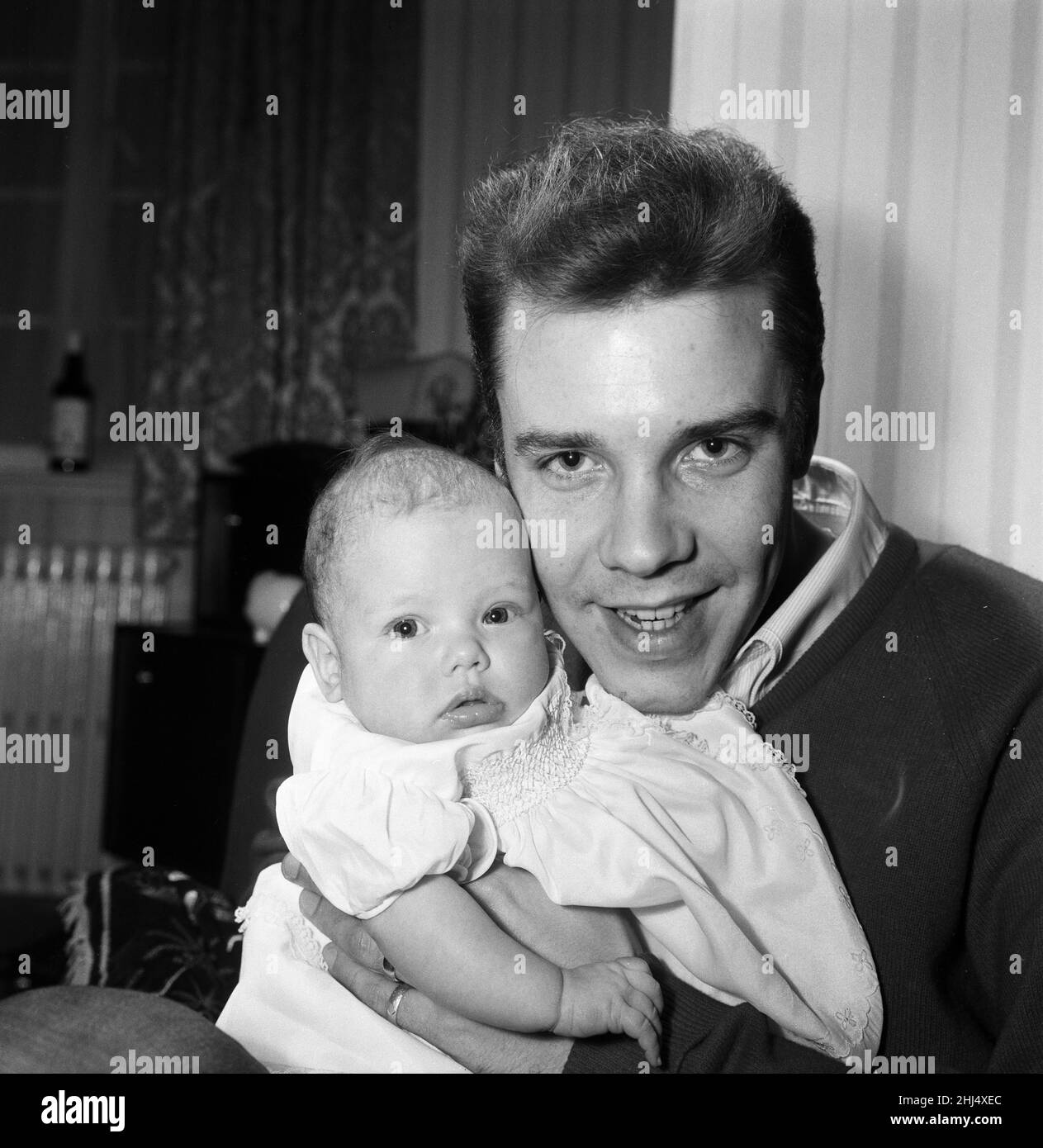 Singer Marty Wilde at home in Chiswick with his baby daughter Kim. 30th ...