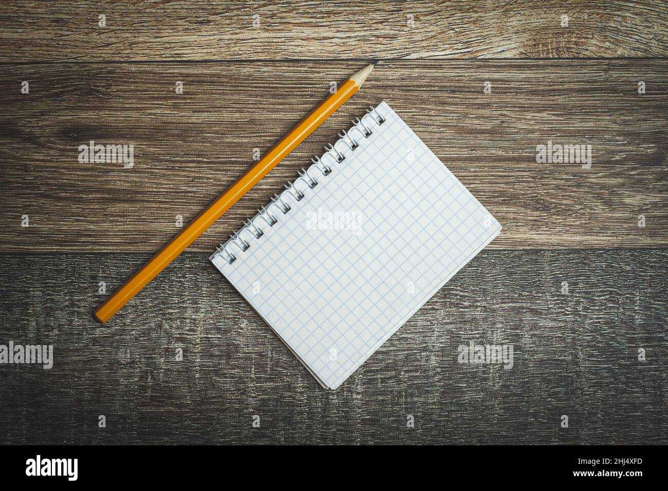 Notepad and pencil. Notes in a notebook. Template for records. Reminder ...