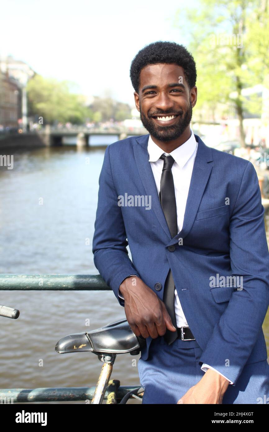 Portrait of a beautiful business man outside Stock Photo - Alamy
