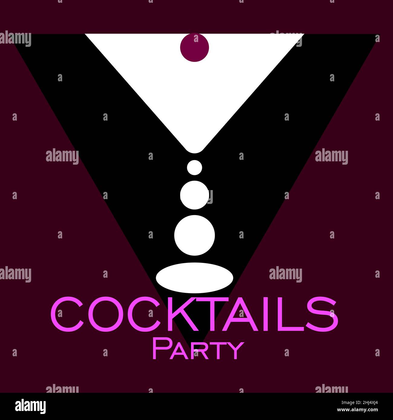 abstract cocktail party logo with glass on dark burgundy background 1 ...