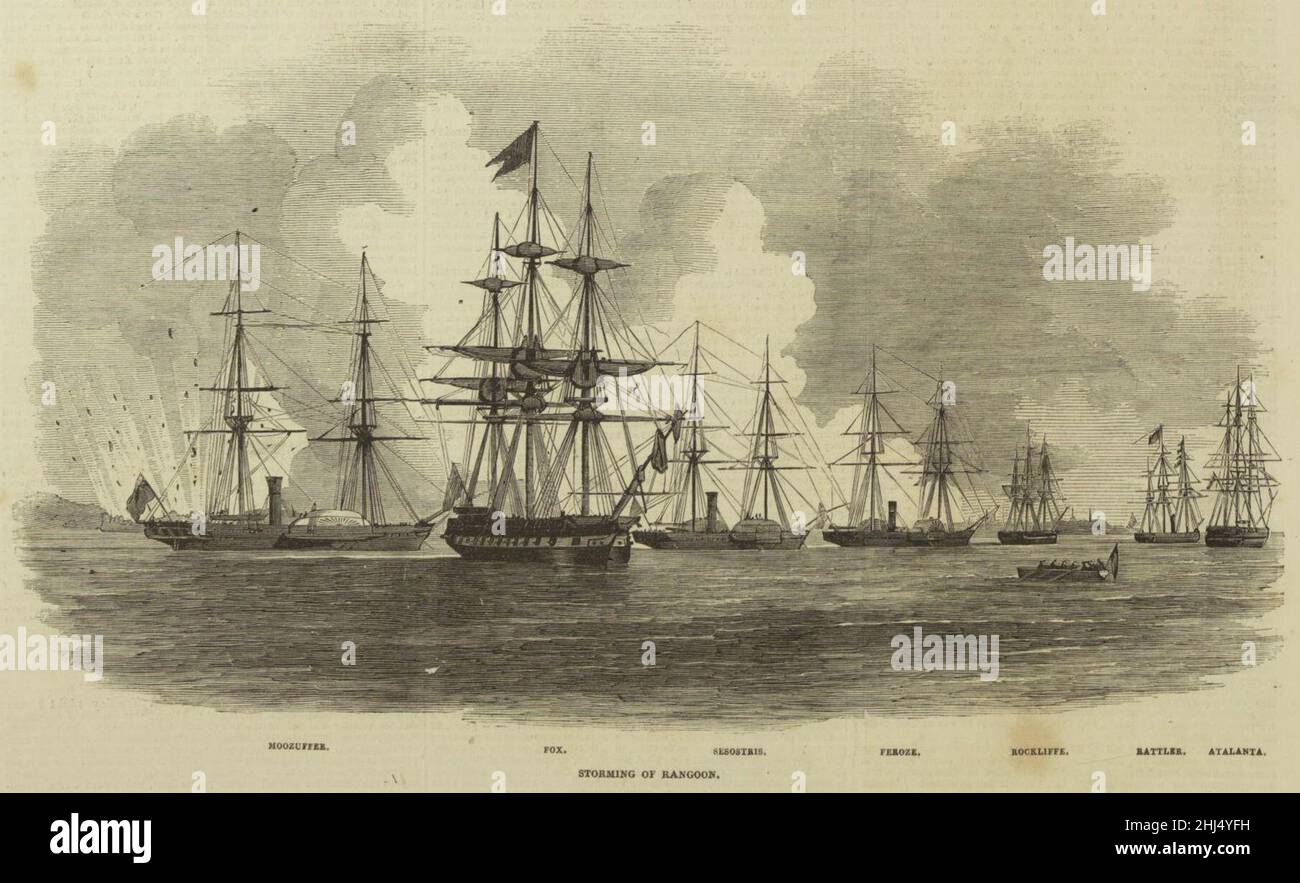 Storming of Rangoon - ILN 1852-0626-0008 Stock Photo - Alamy
