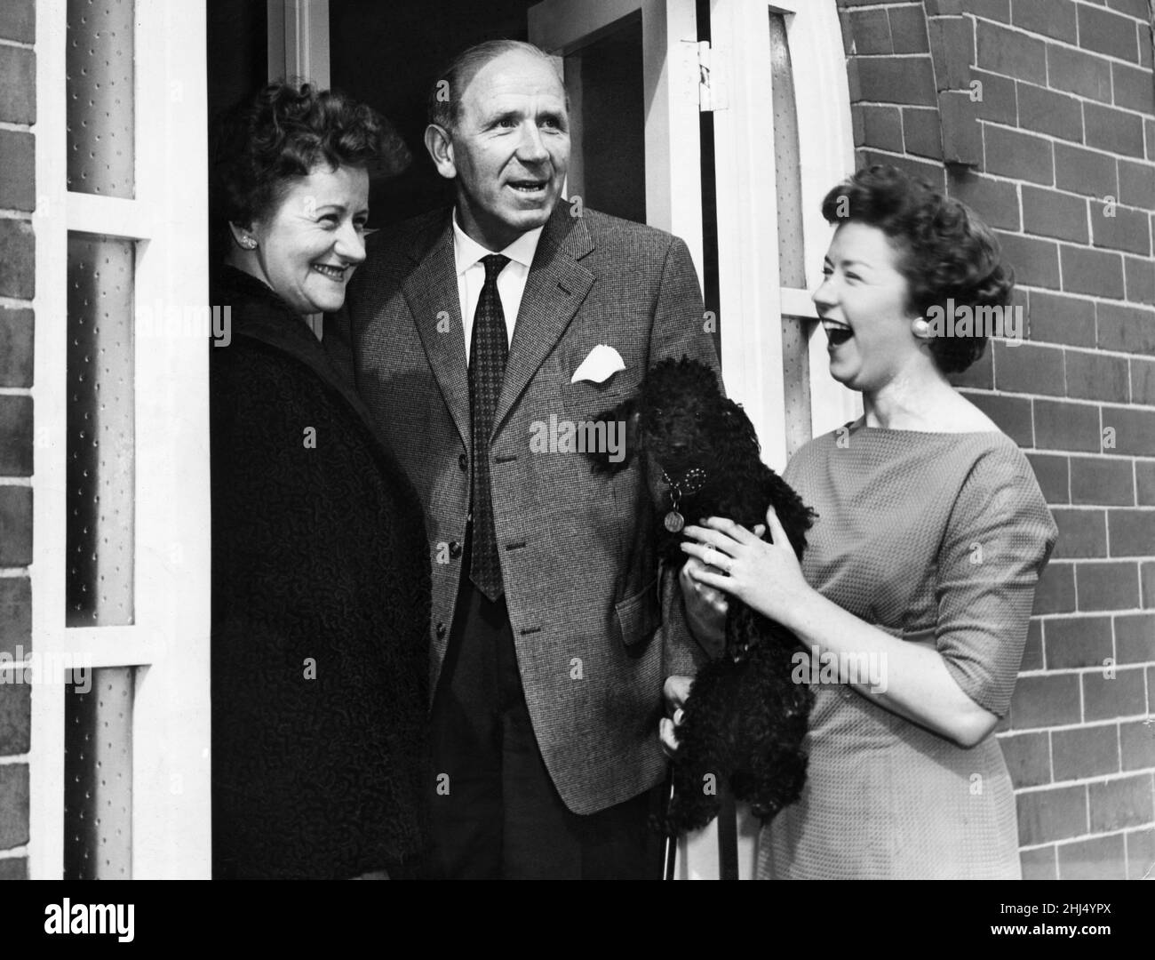 Matt Busby, Manchester United Manager, delighted to be back home in ...