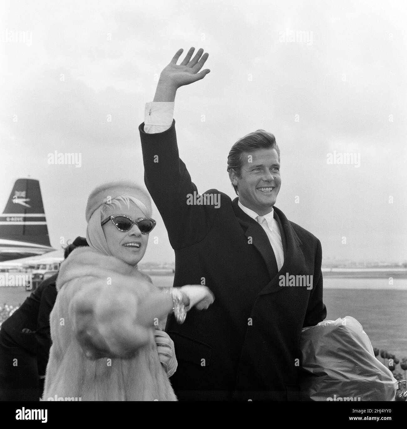 Actor Roger Moore and his wife Dorothy Squires, who flew into LAP today ...