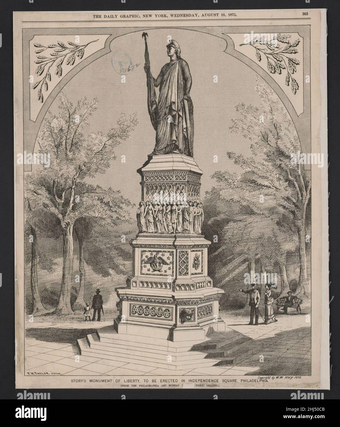 Story's monument of Liberty, to be erected in Independence Square ...