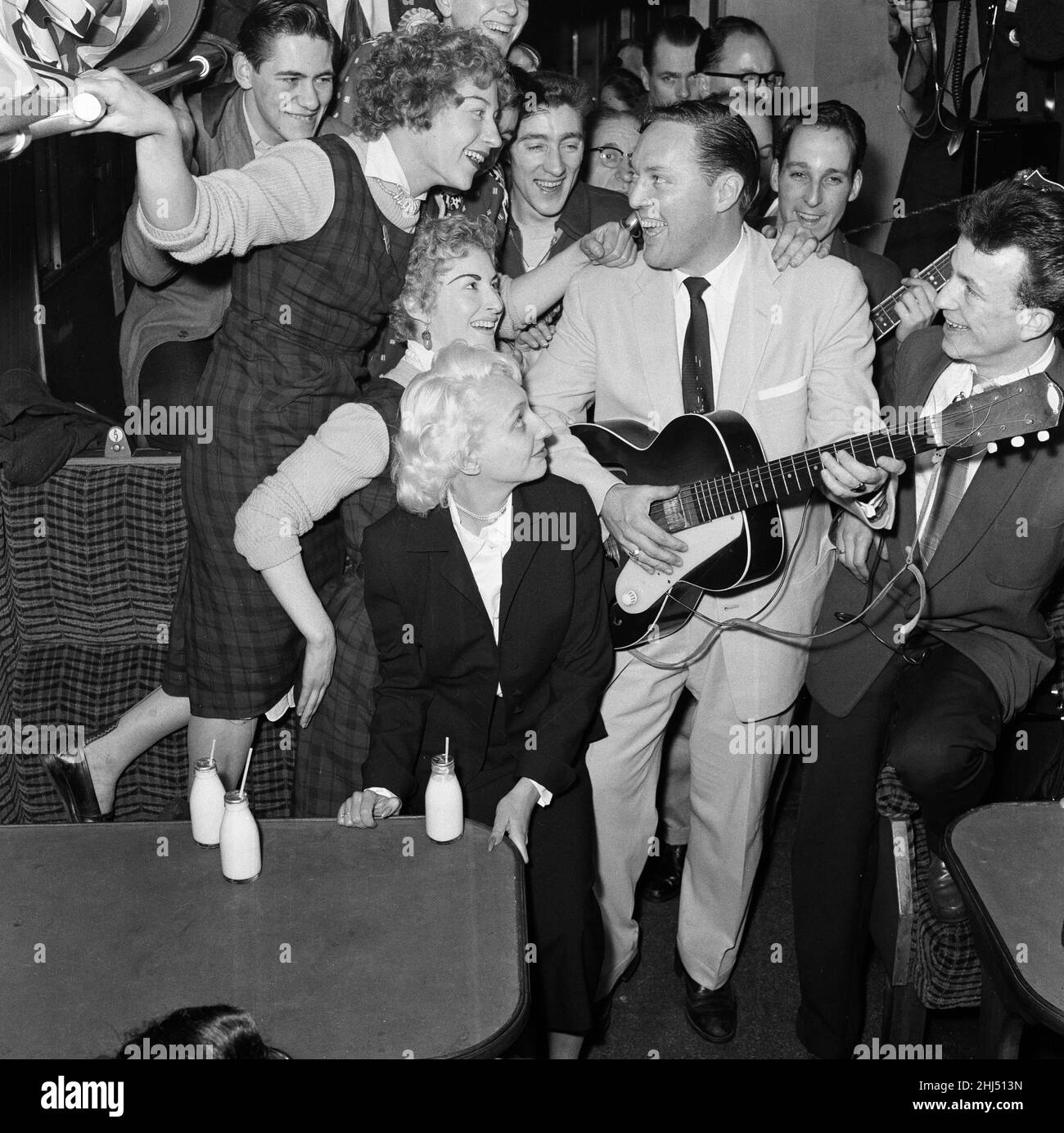 Frenzied scenes as American rock and roll singer Bill Haley arrives in ...