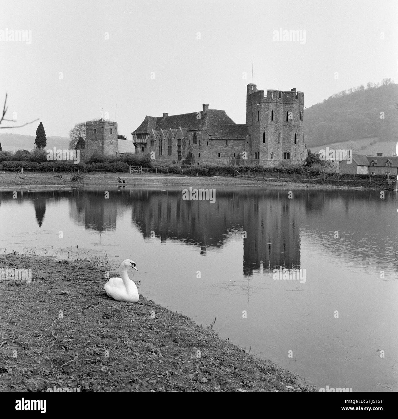 Stokesay Castle in Stokesay, Shropshire. 21st April 1961 Stock Photo ...