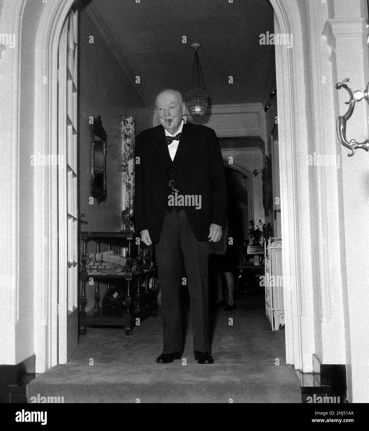 Winston Churchill - 1960 seen here at his Hyde Park residence following ...
