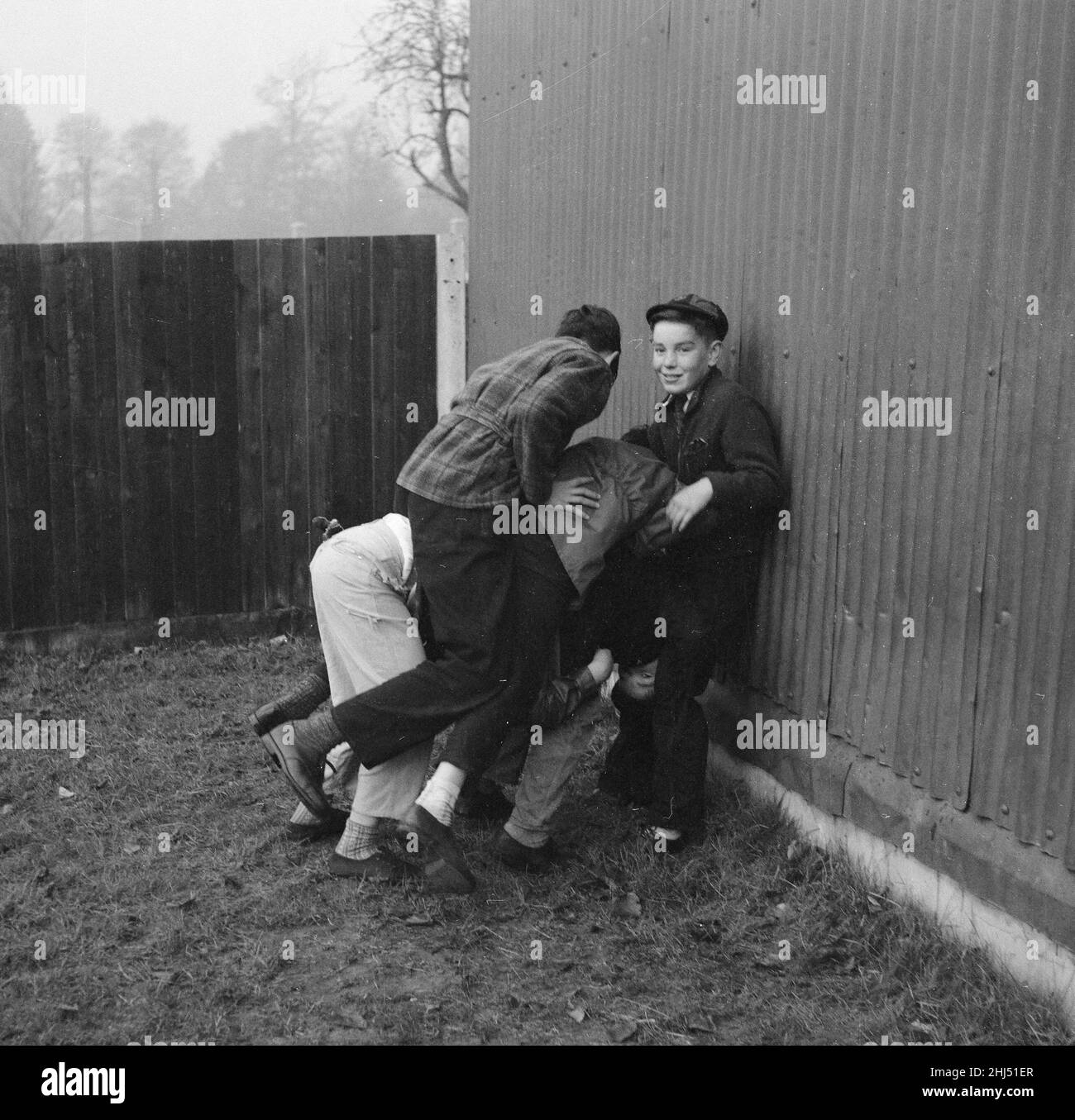 Schoolboys of Cheam School playing a game called Hi Jimmy Nacher. 1st ...