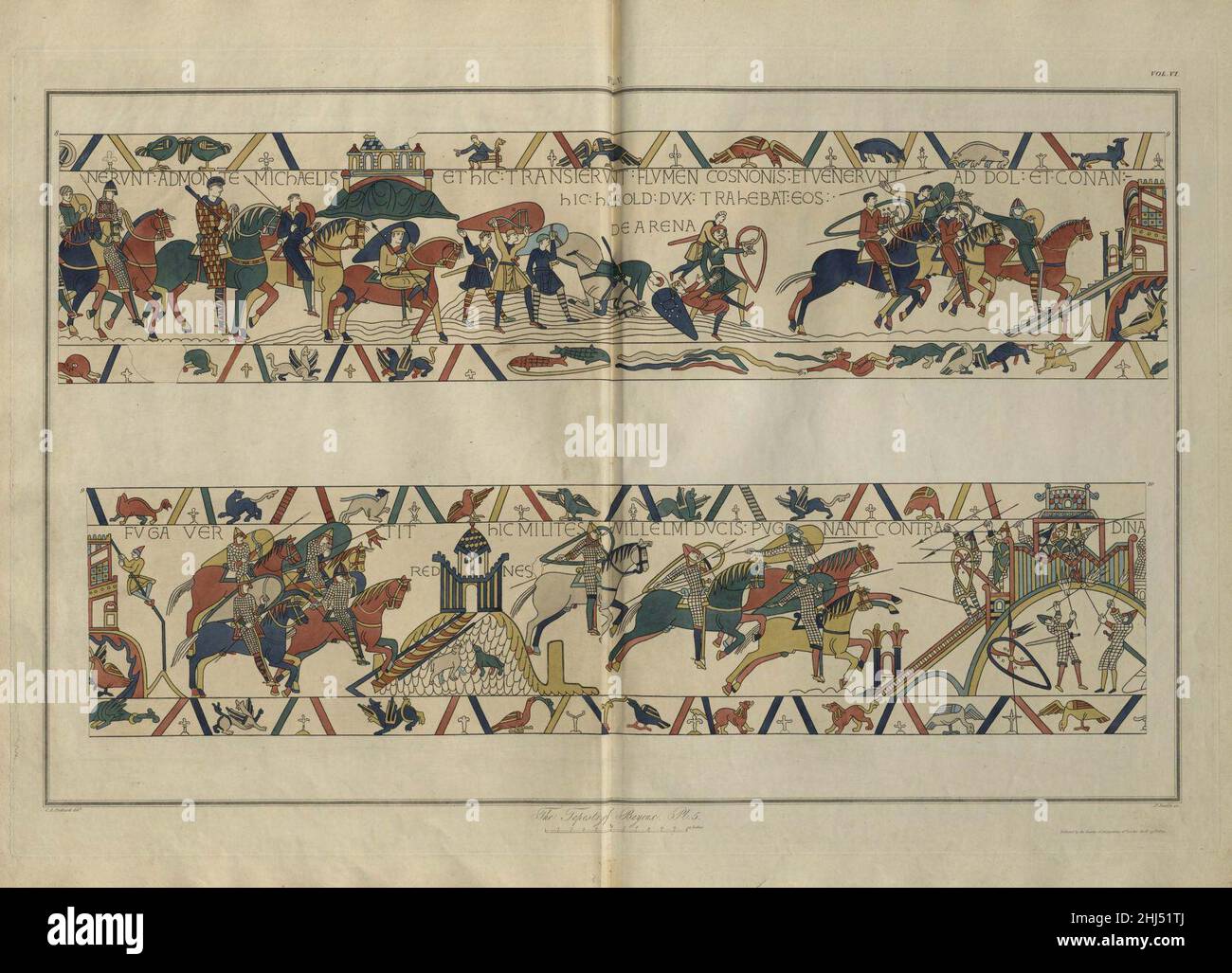 Stothard Bayeux 21 22 Plate 5 Stock Photo - Alamy