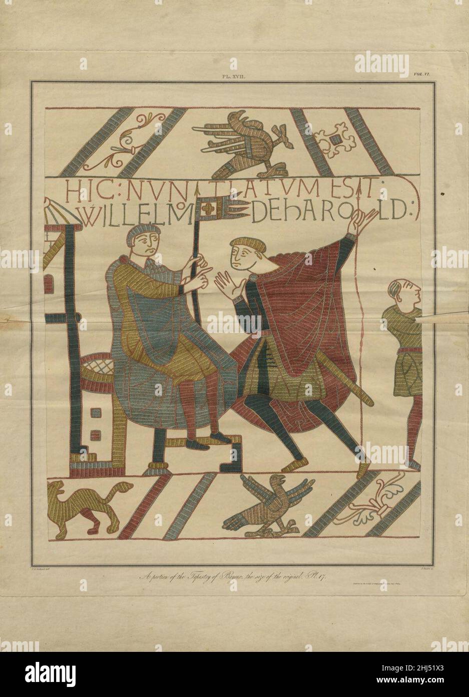 Stothard Bayeux 69 70 Plate 17 Stock Photo - Alamy