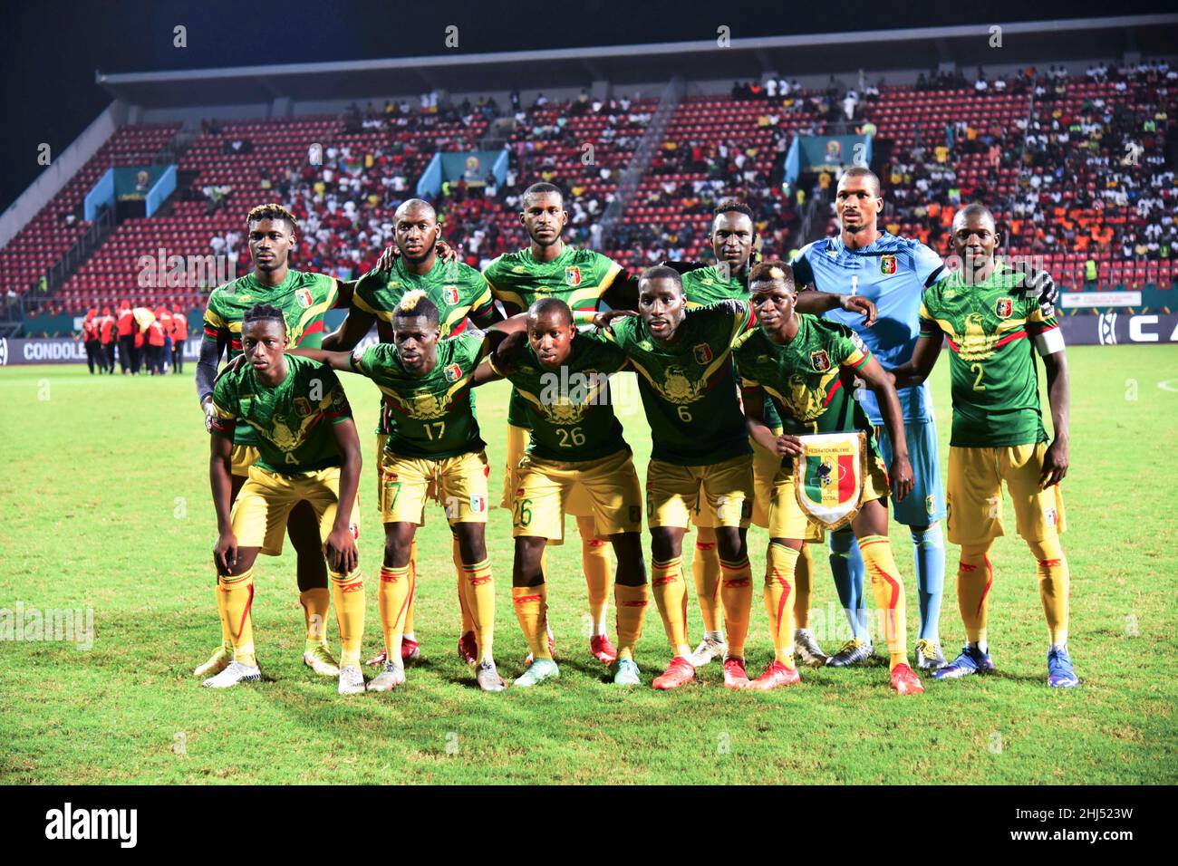 Limbe, Cameroon. 26th Jan, 2022. Players of Mali line up before the ...
