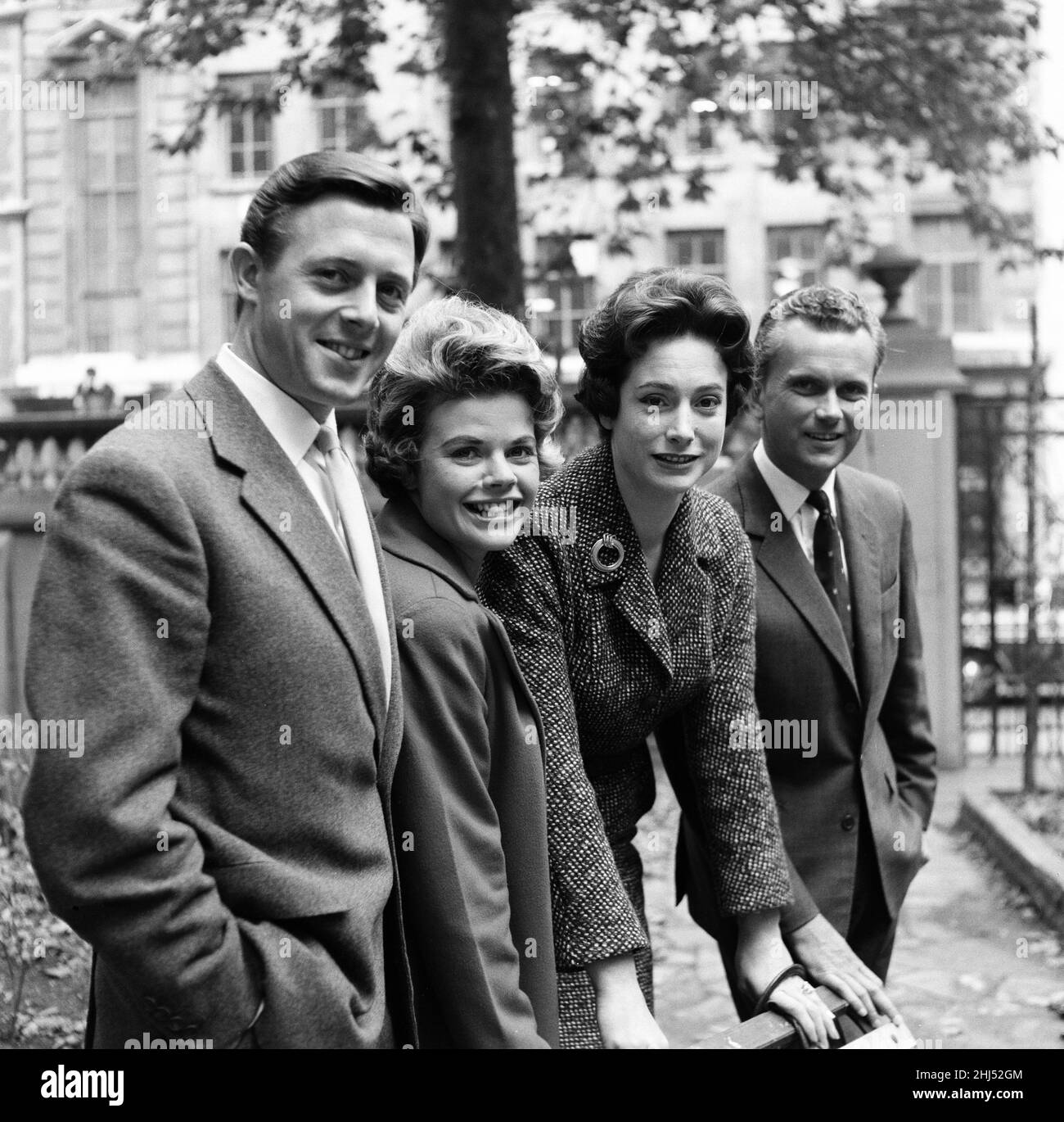 BBC announcers Michael Aspel, Judith Chalmers, Nan Winton and Kenneth ...