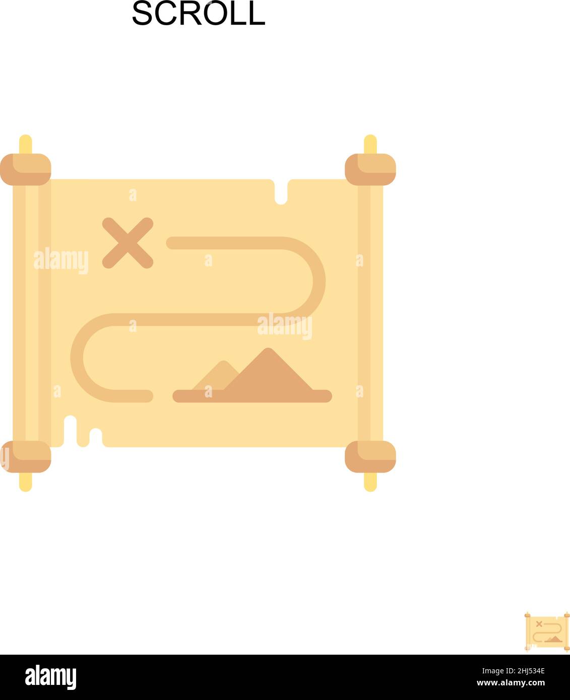 Scroll Simple vector icon. Illustration symbol design template for web ...