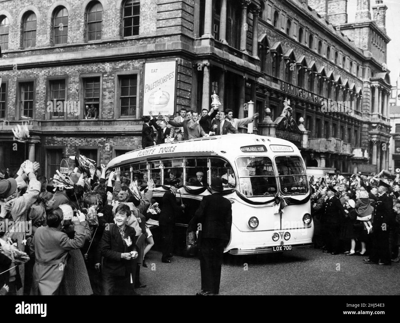 Aston Villa FC, Victory Parade after winning 1957 FA Cup Final 2-1 ...