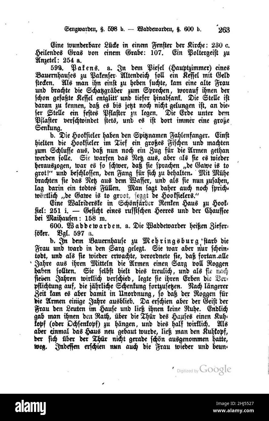 Strackerjan Aberglaube und Sagen aus Oldenburg 2 263 Stock Photo - Alamy