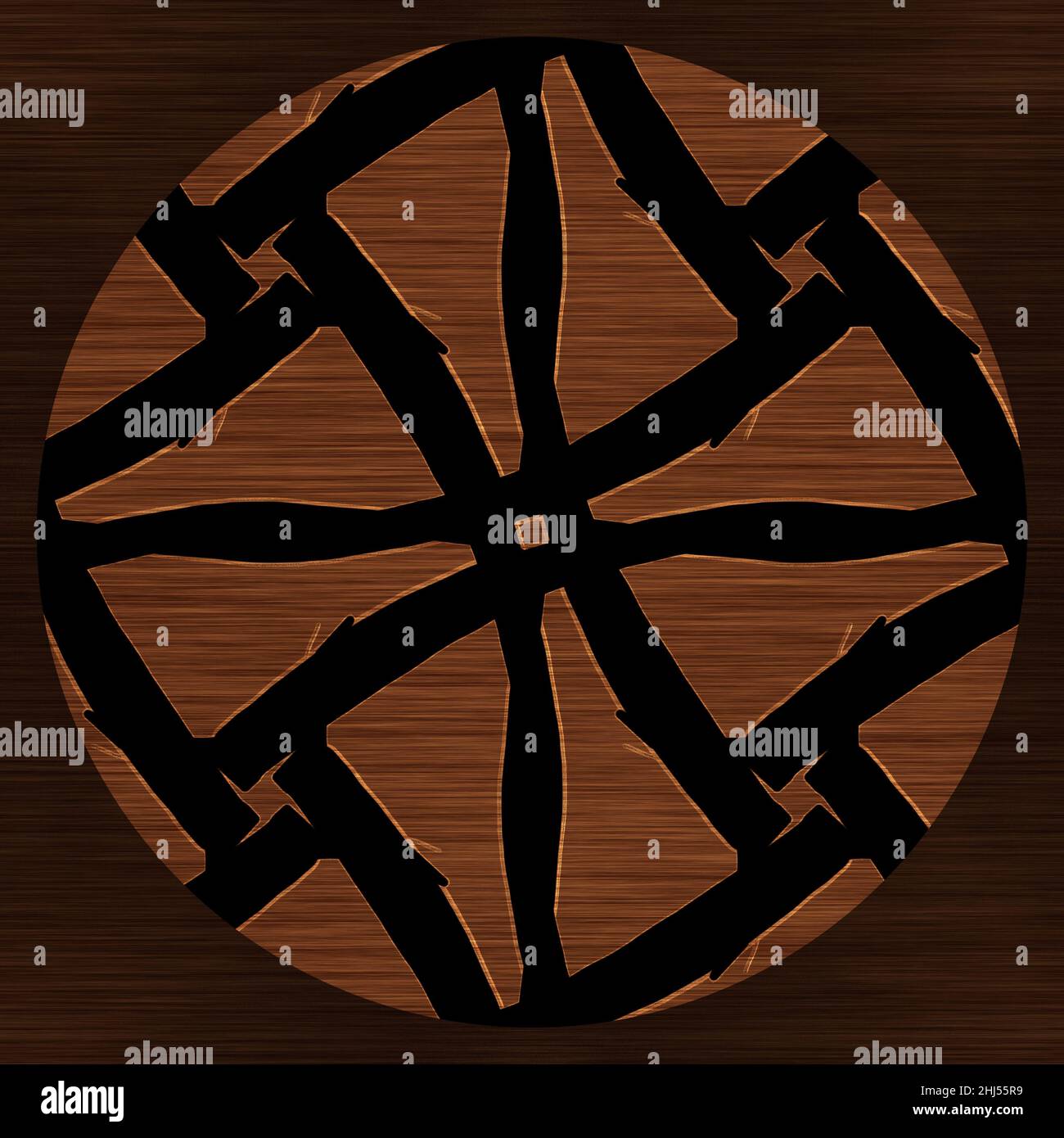 Brown wood effect decorative inlay texture. Seamless engraved oriental ...