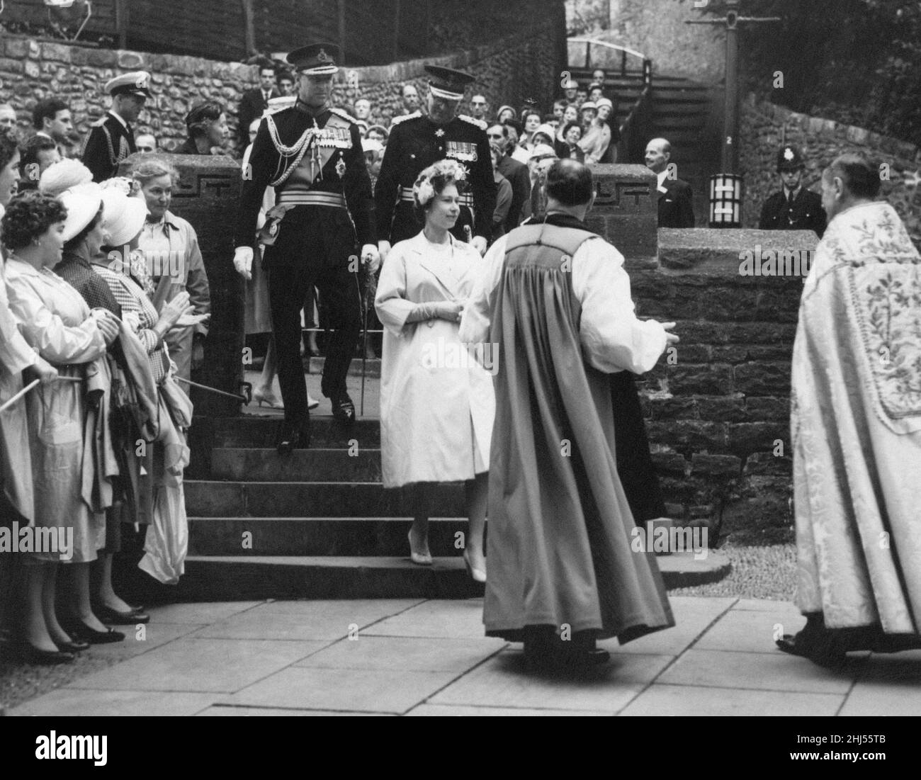 Queen Elizabeth II pictured during two day visit to the welsh capital ...