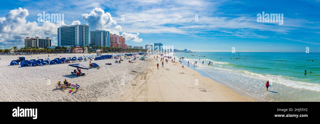 Panorama of Clearwater Beach from Pier 60 - Clearwater, Florida, USA ...