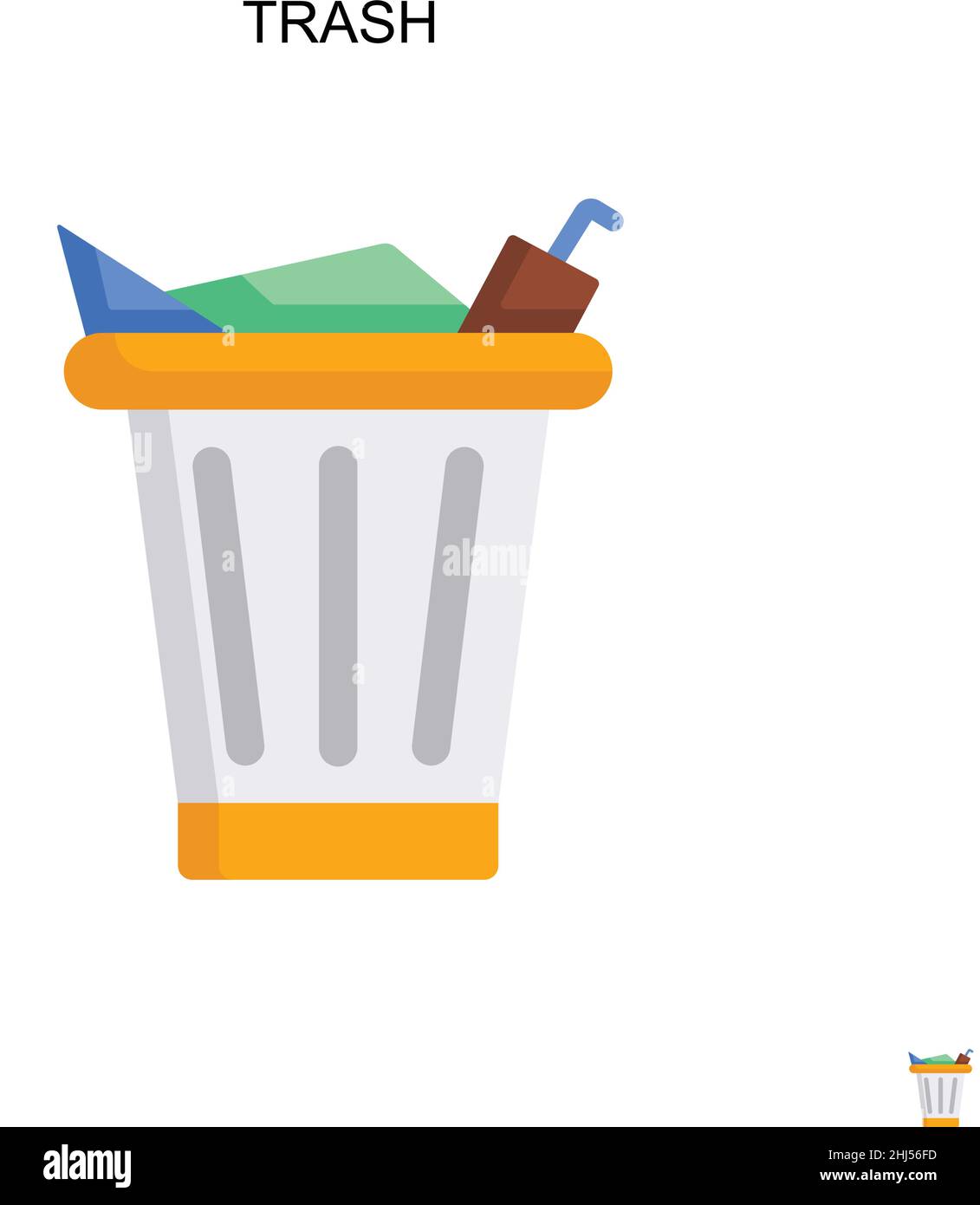 Trash Simple vector icon. Illustration symbol design template for web ...