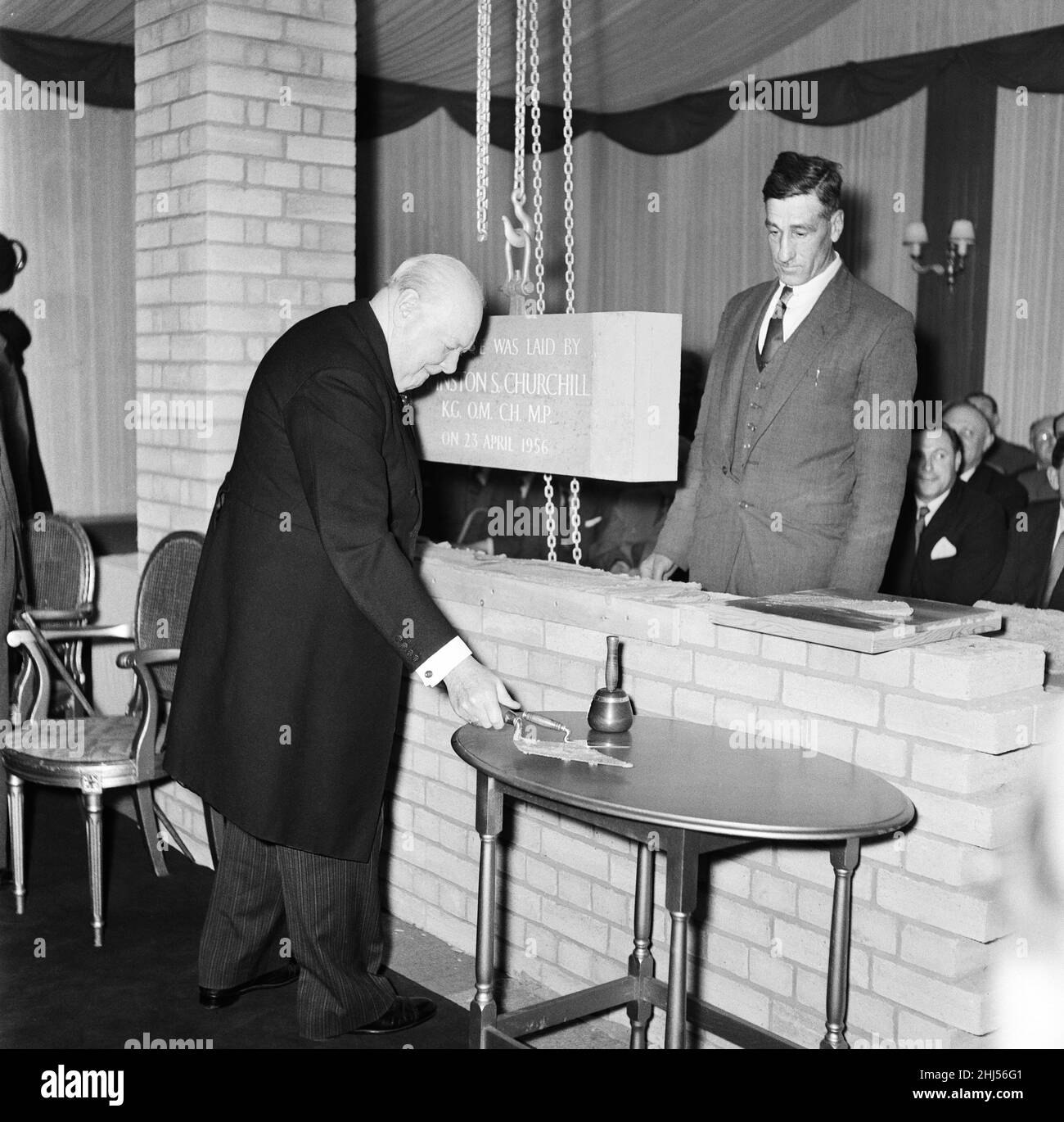 1950s laying cornerstone hi-res stock photography and images - Alamy