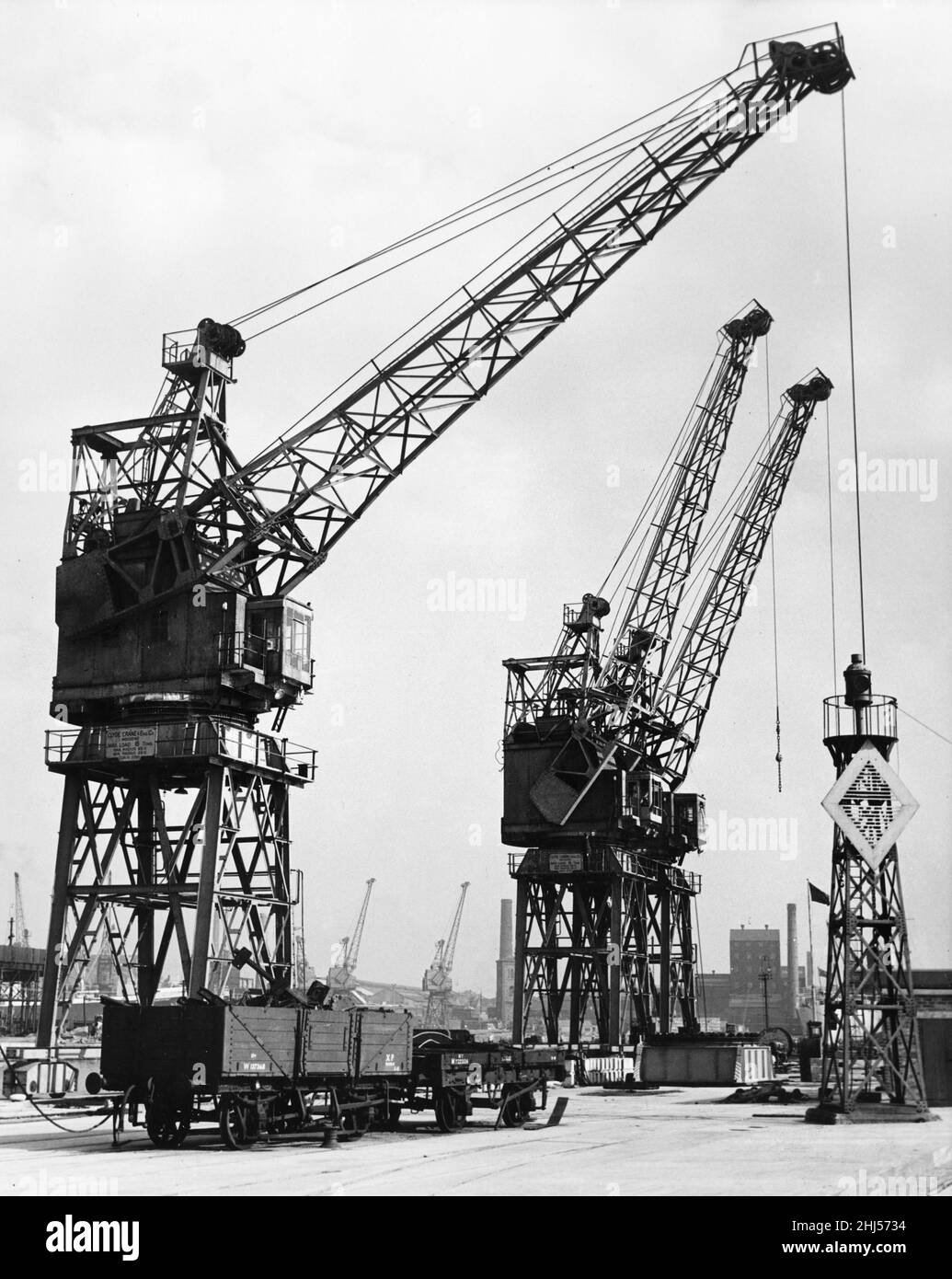 General view of the Stalbridge Dock on the River Mersey at Garston ...