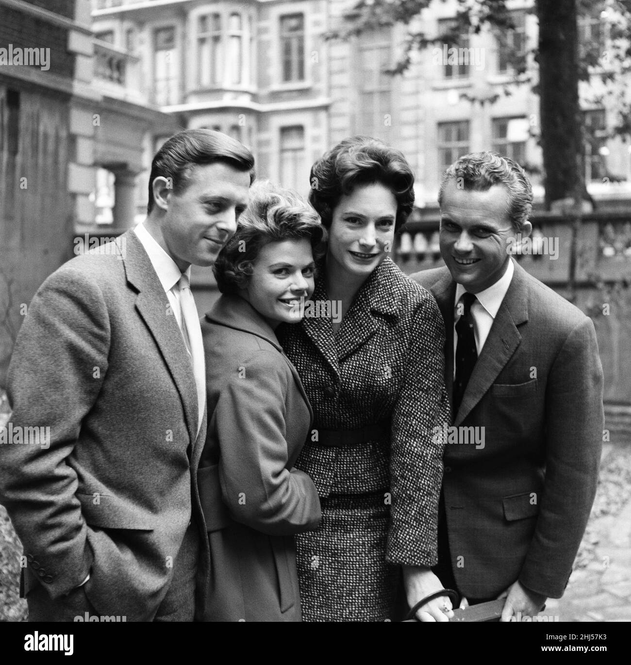 BBC announcers Michael Aspel, Judith Chalmers, Nan Winton and Kenneth ...