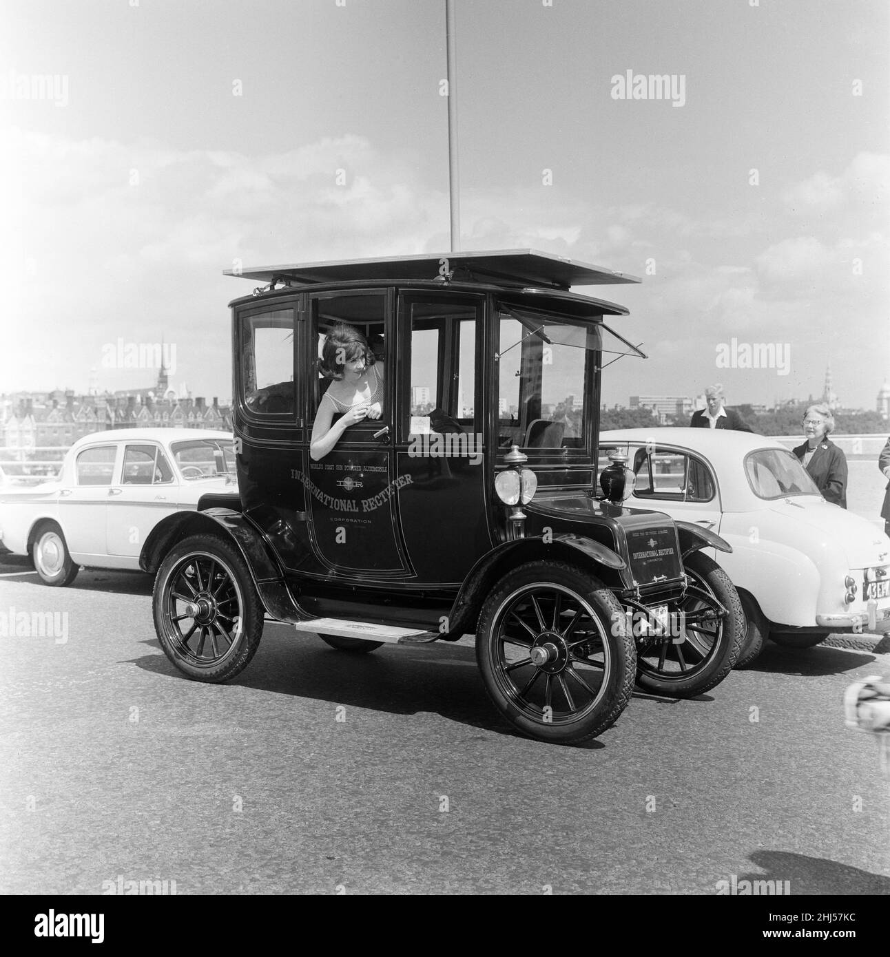 A revolutionary car driven by sun power. The veteran car has solar ...
