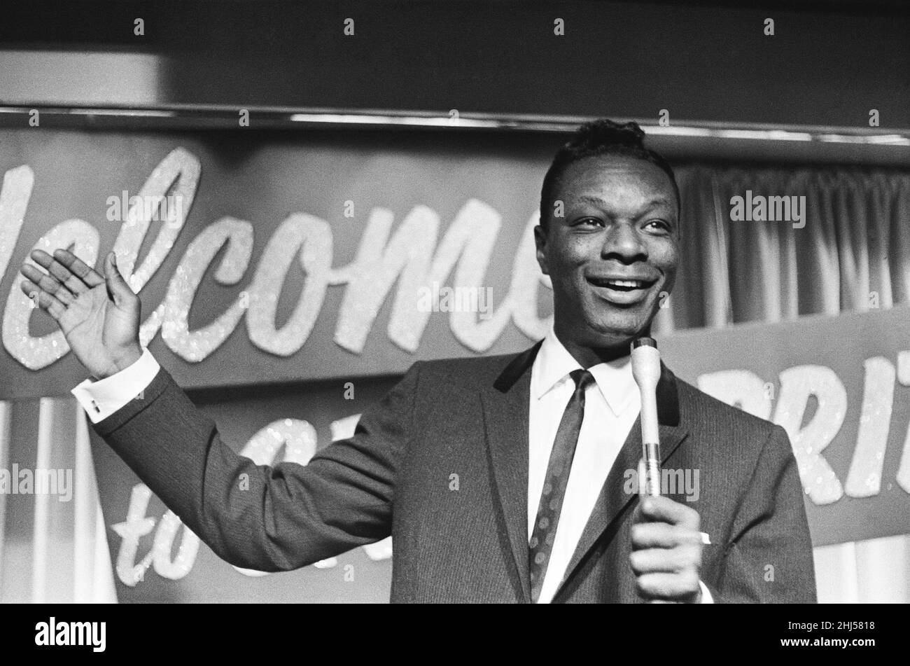 Nat King Cole, American singer, and pianist performing in London. He ...