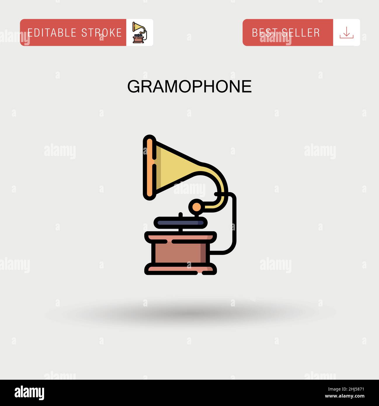 Old gramophone isolated icon Stock Vector Images - Alamy