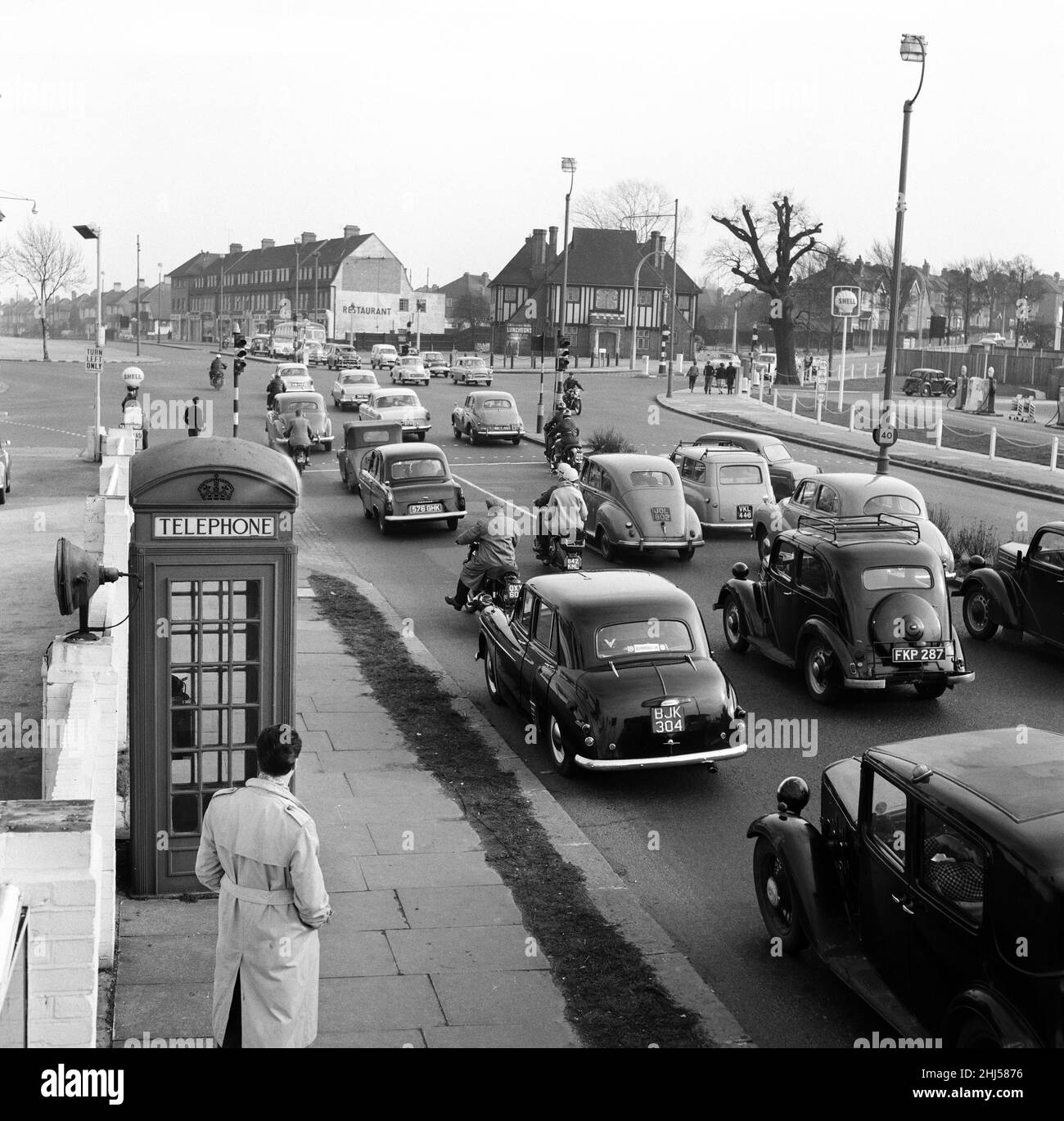 Traffic on the road heading to the south coast. The A20, Dover ...