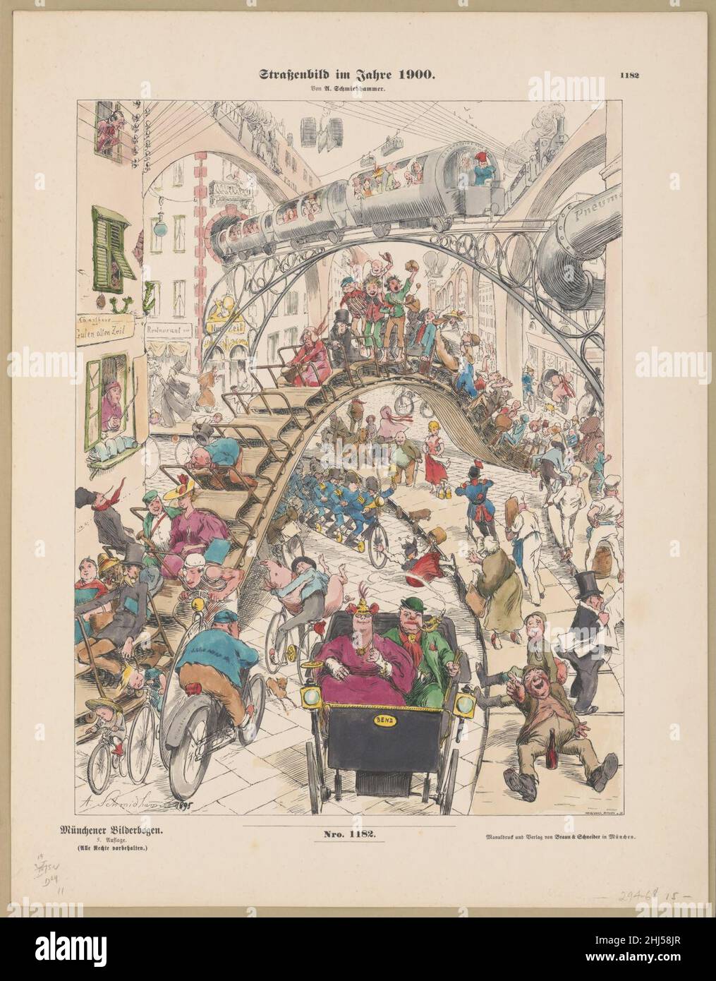 Strassenbild im Jahre 1900 (below) Nro. 1182 Stock Photo - Alamy