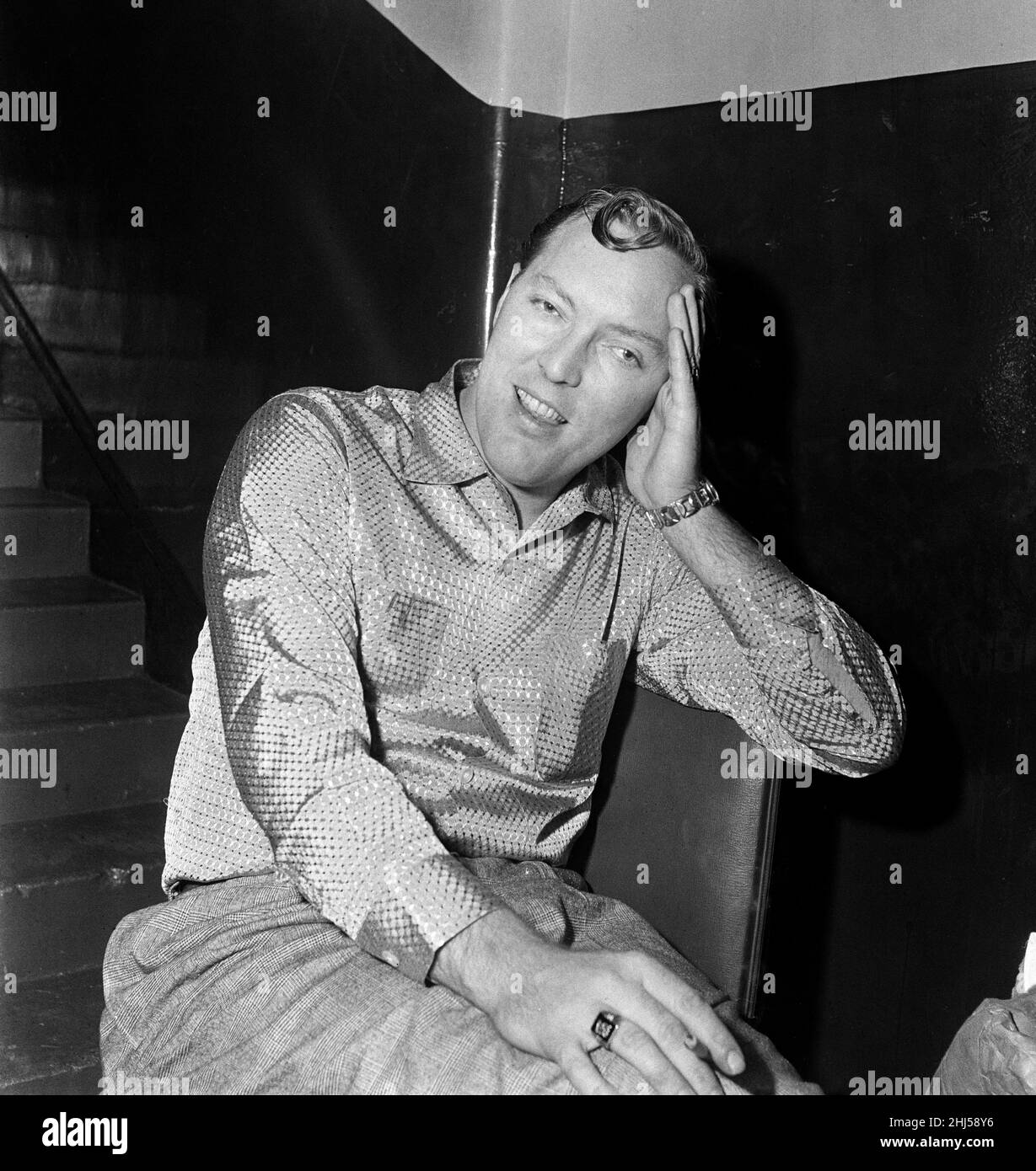 American band leader Bill Haley pictured in Manchester when he appeared ...