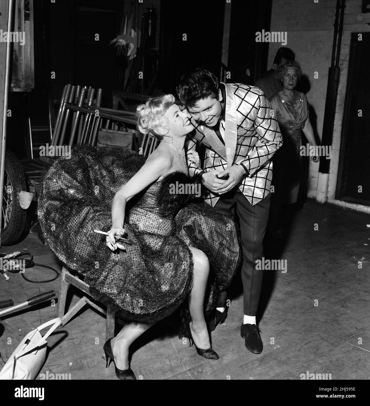 Cliff Richard with his co-star Yolande Donlan on the set of the film ...
