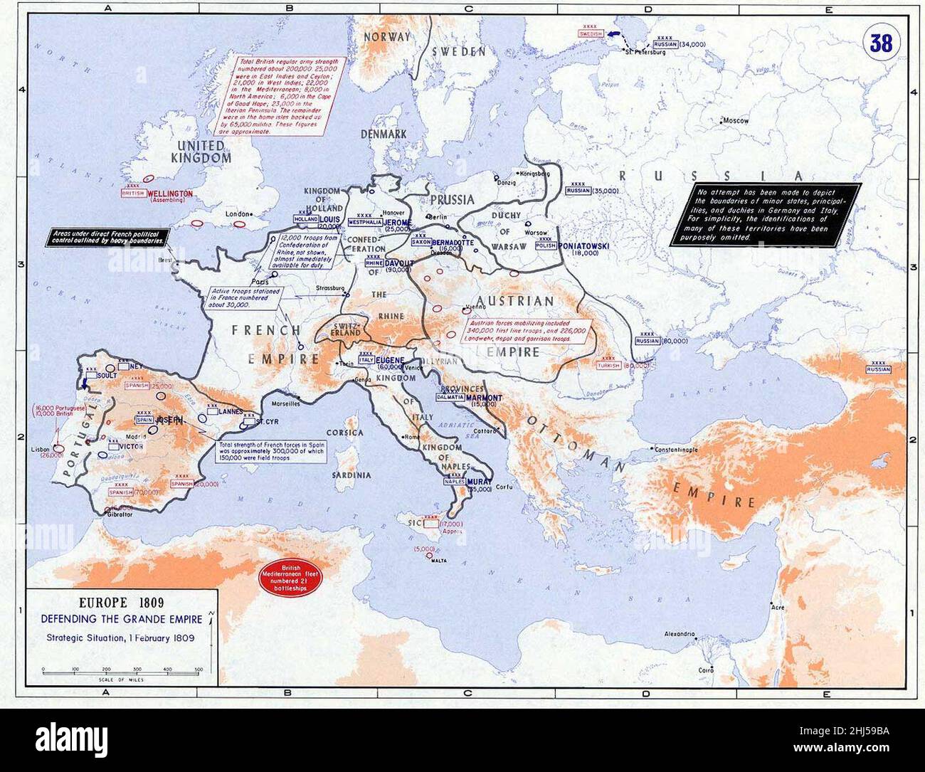 Strategic Situation of Europe 1809 Stock Photo - Alamy