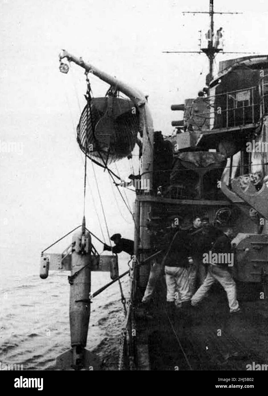 Streaming a paravane aboard Boiki Stock Photo - Alamy