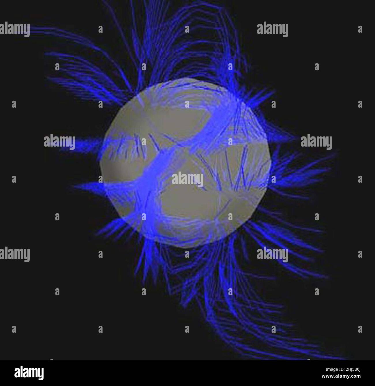 Streamlines of the electric field around an array of atoms in a ...