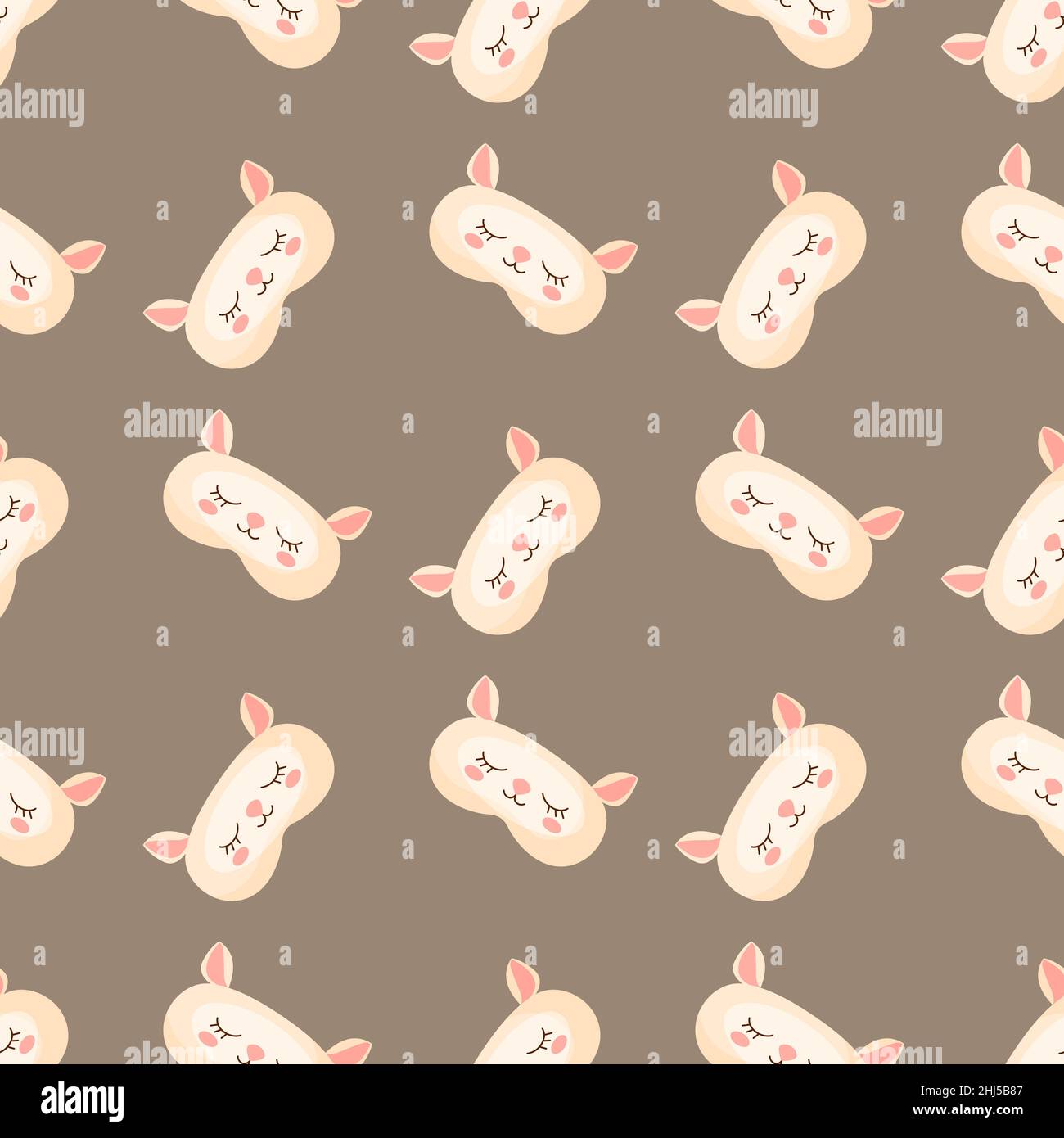 Lamb light yellow color geometric seamless pattern on brown background ...