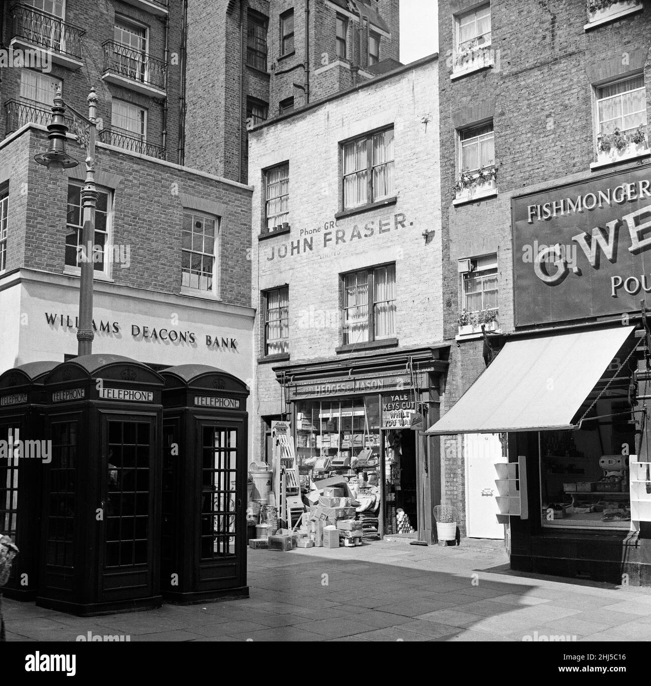 Street scenes in Mayfair, London. Shepherd Market. 20th June 1956 Stock ...