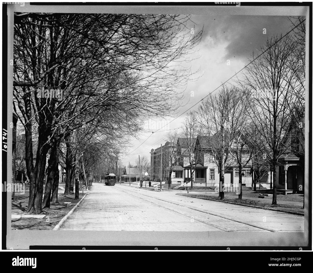 Street view with streetcar in background, Lebanon, Indiana Stock Photo ...