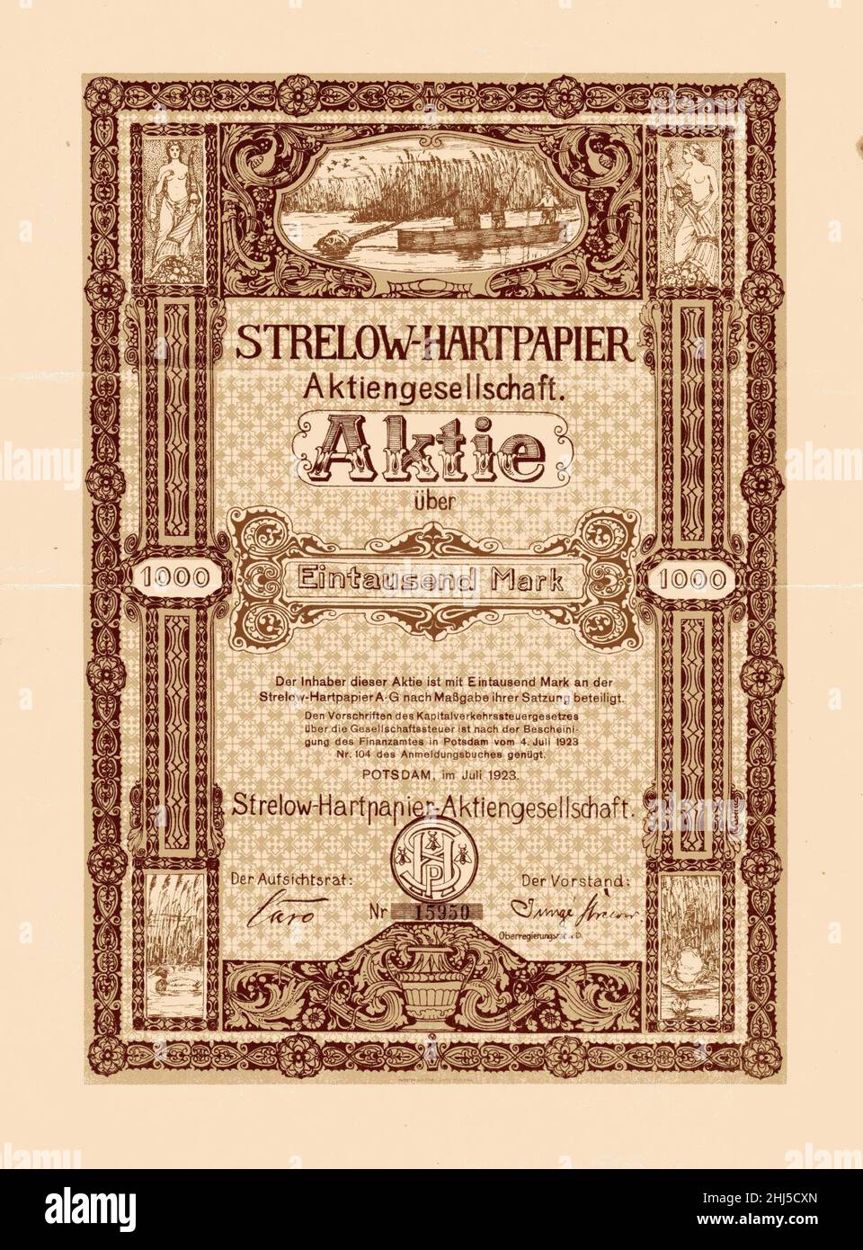 Strelow-Hartpapier AG 1923 Stock Photo - Alamy