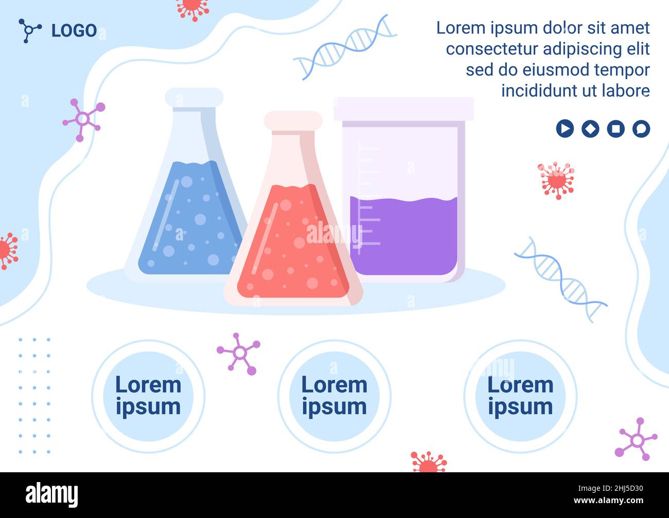 National Science Day Brochure Template Flat Design Illustration ...