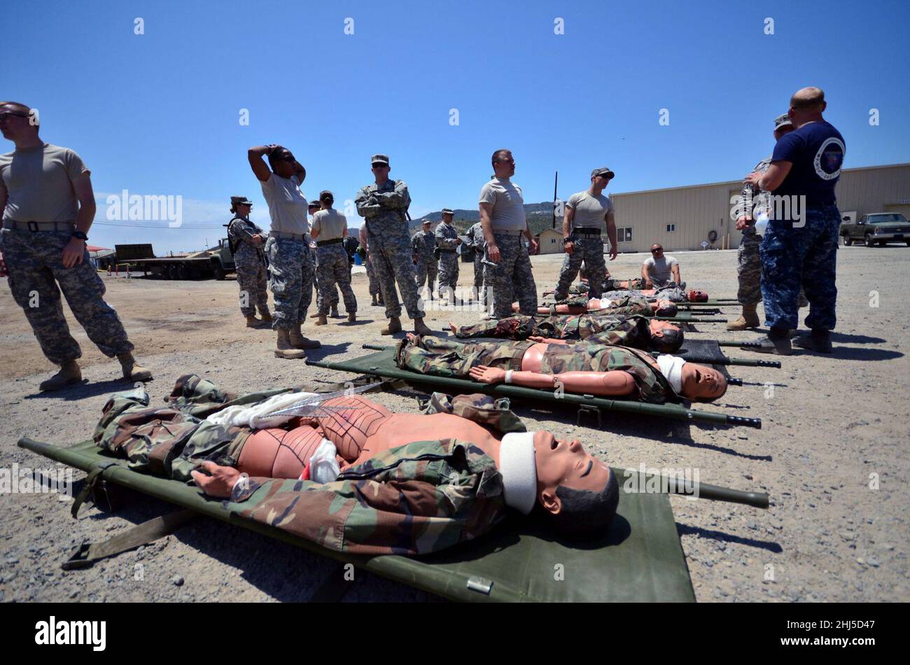 Stretcher bearer exercises 120731 Stock Photo - Alamy