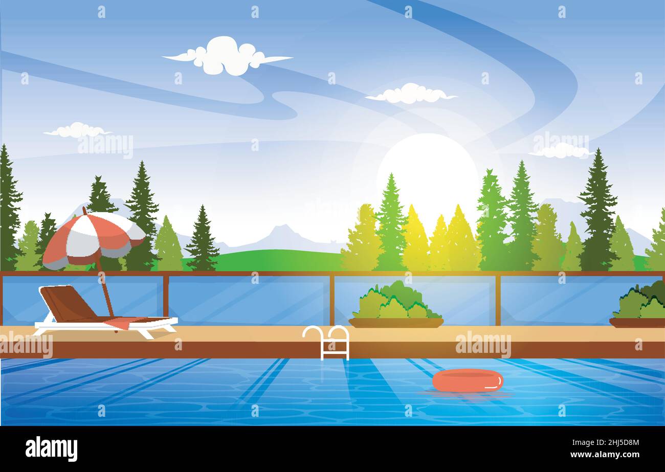 Summer vacation swimming pool Stock Vector Images - Alamy
