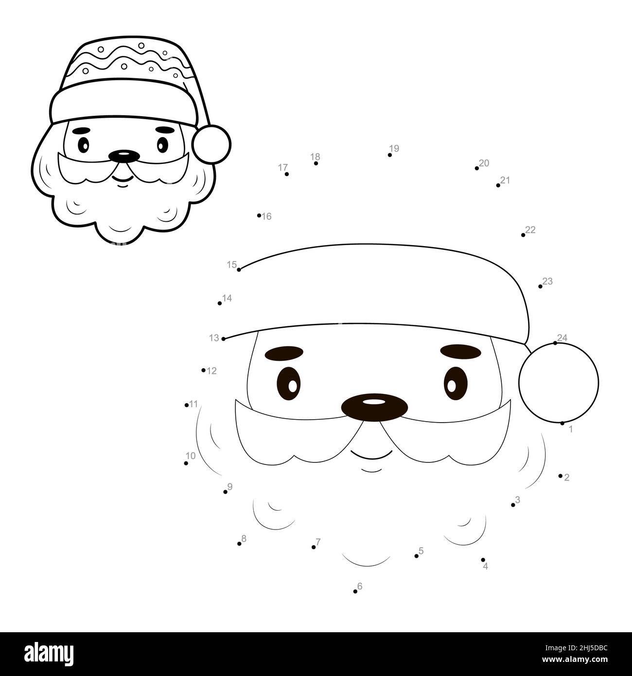 Dot to dot Christmas puzzle for children. Connect dots game. Christmas ...